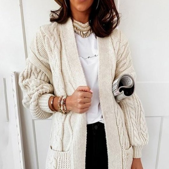 Sweaters | Cozy Chunky Cable Knit Long Cardigan | Poshmark